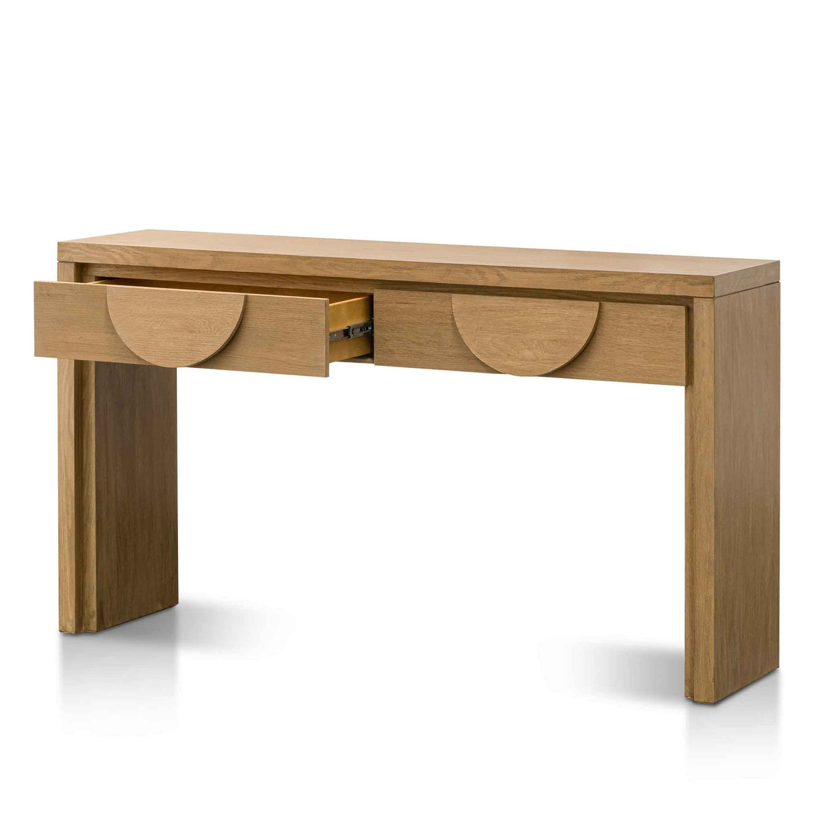 Ava Console Table with Drawers - Dusty Oak