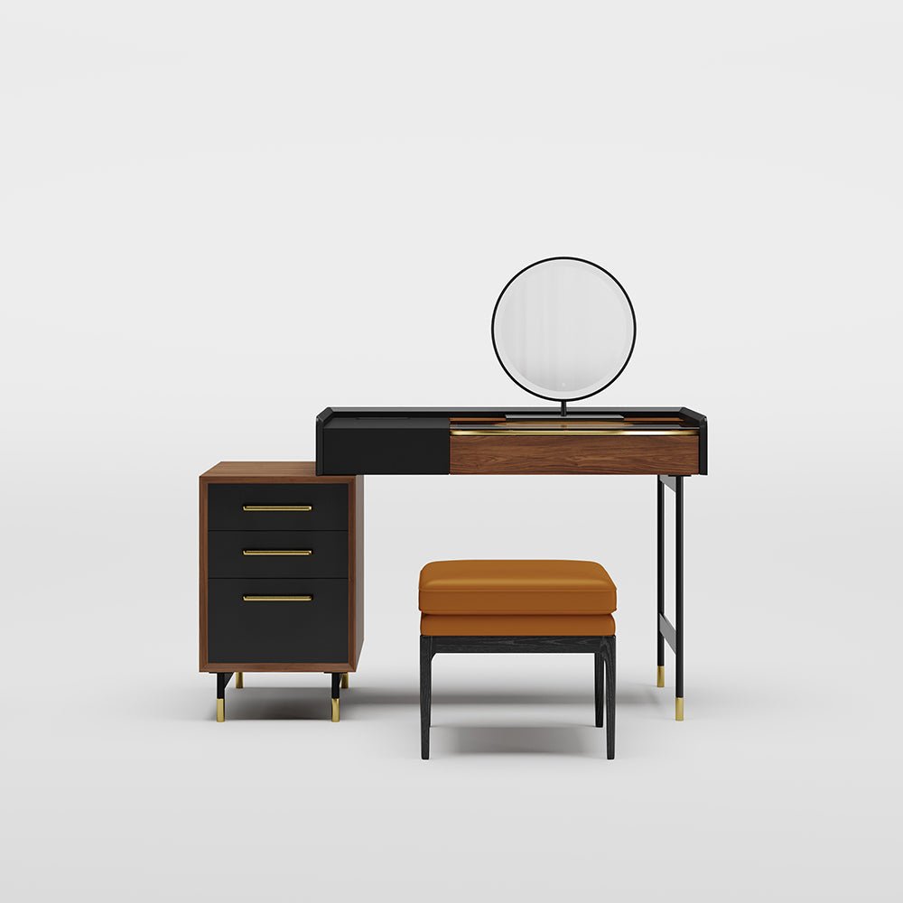 Barcelona Mid Century Walnut Vanity Set