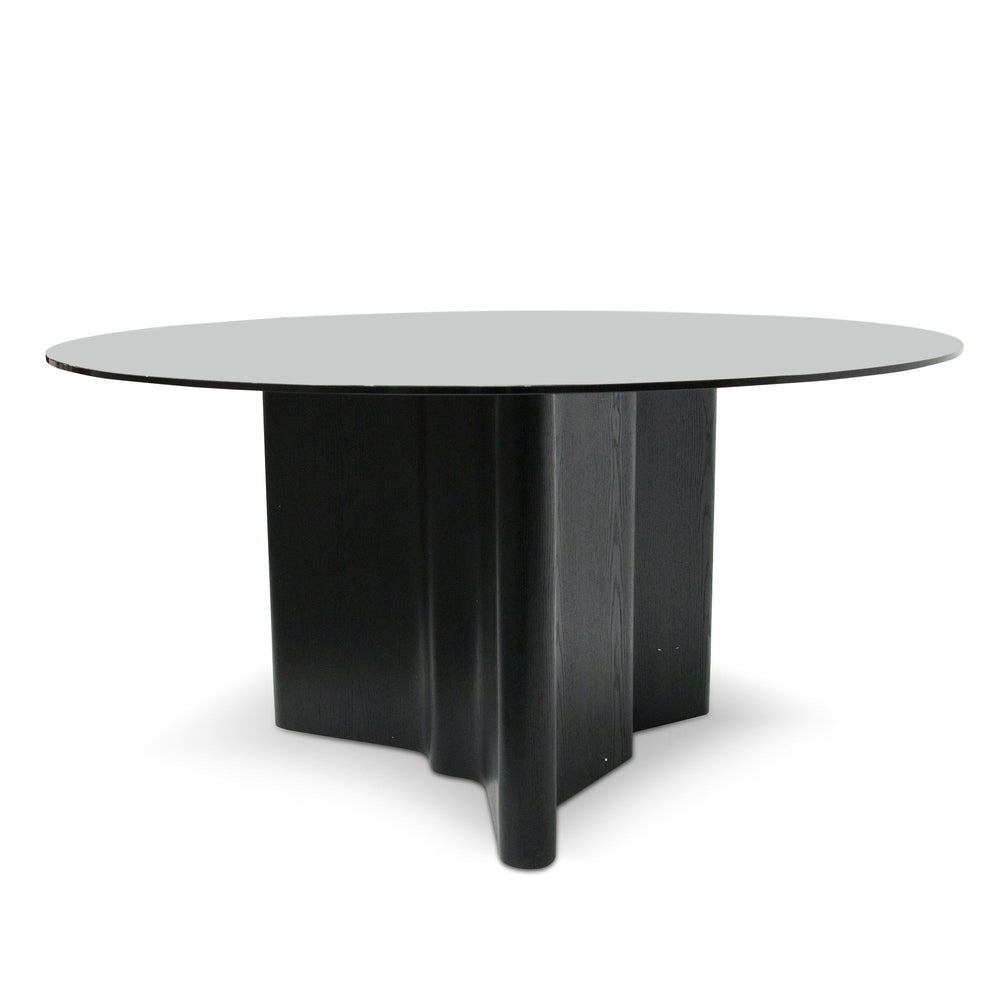 Blake 1.5m Round Glass Dining Table - Black