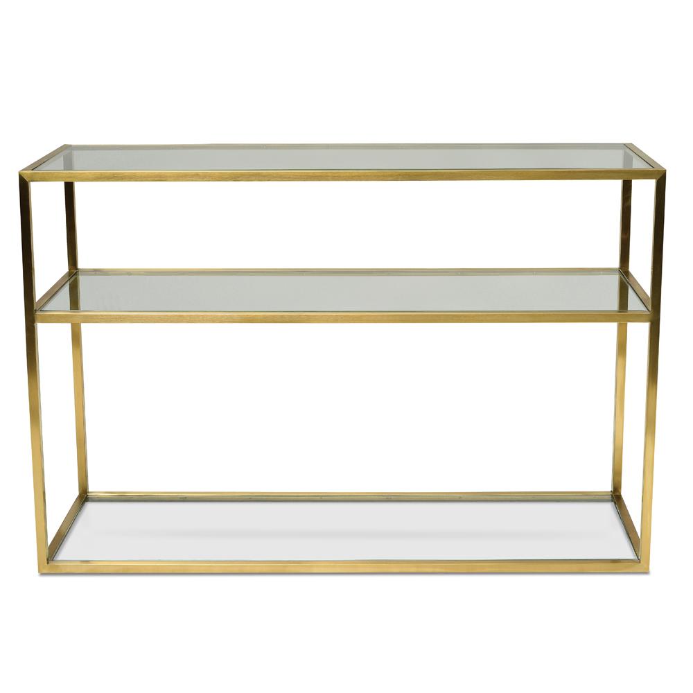 Carson Glass Console Table - Gold Base