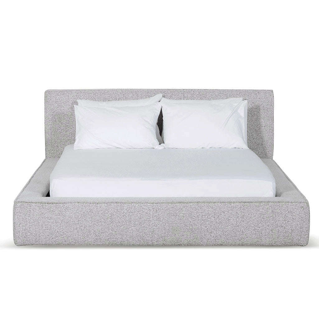 Harrison Queen Bed Frame - Pepper Boucle