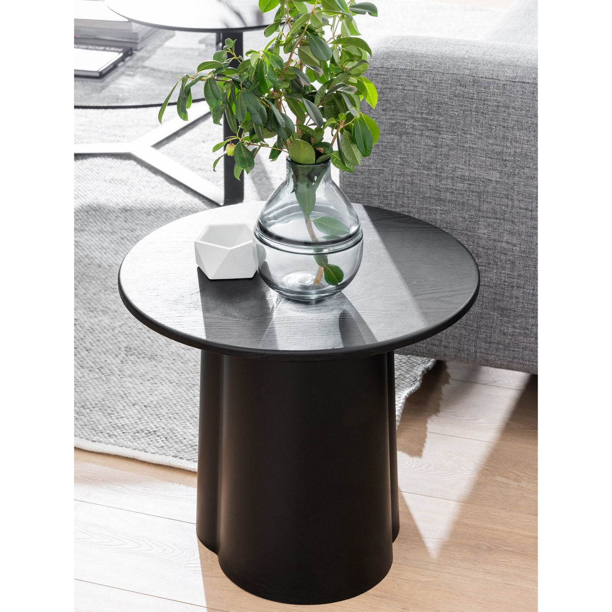 Maya Round Side Table - Full Black